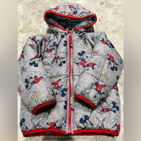 Disney | Jackets & Coats | Disney Junior Mickey Mouse Hooded Puffer ...